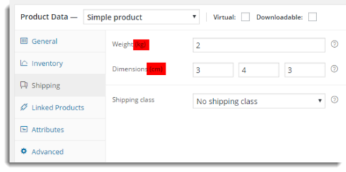 What are the default units of weight, dimensions, and price for ...