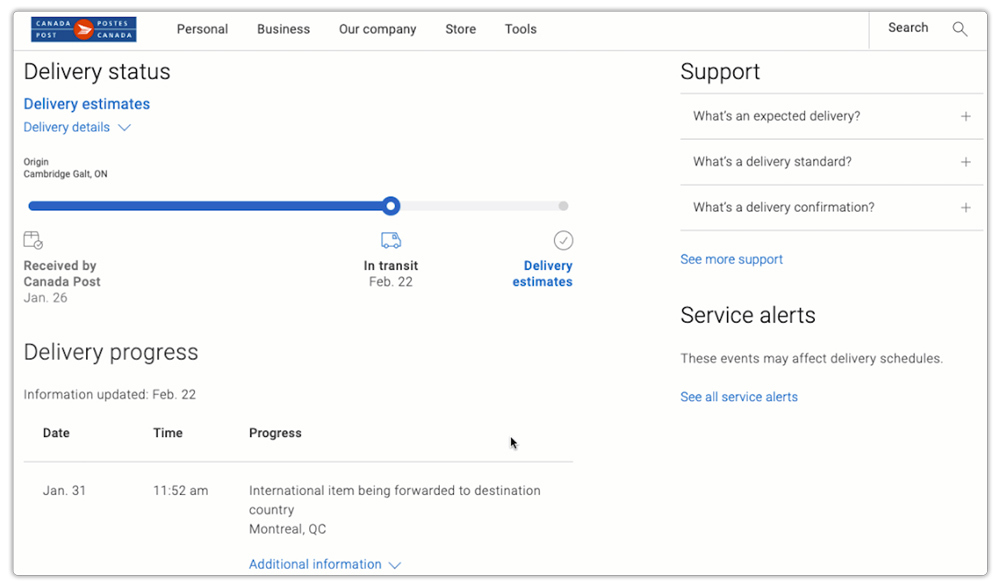 Live Canada Post Tracking in WooCommerce