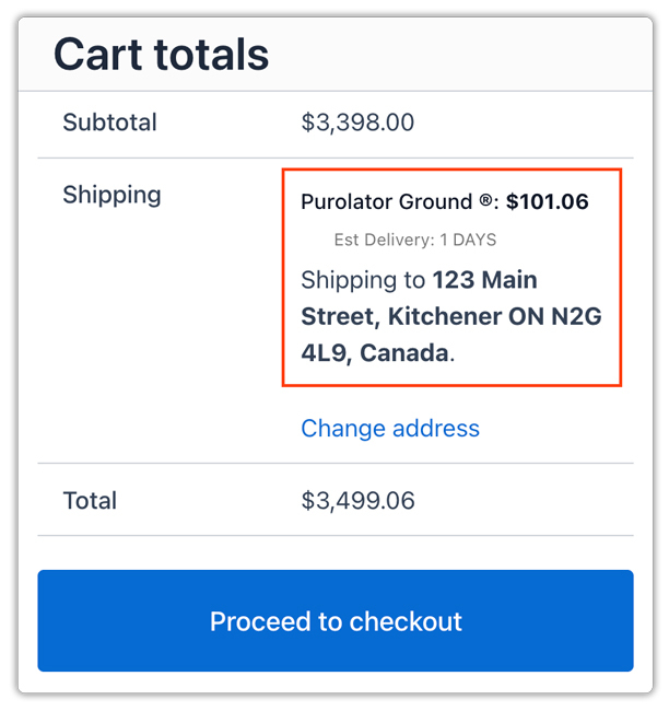 heavy items shipping with woocommerce purolator