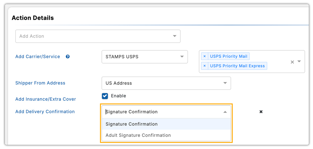 USPS Insurance & Delivery Signature WooCommerce